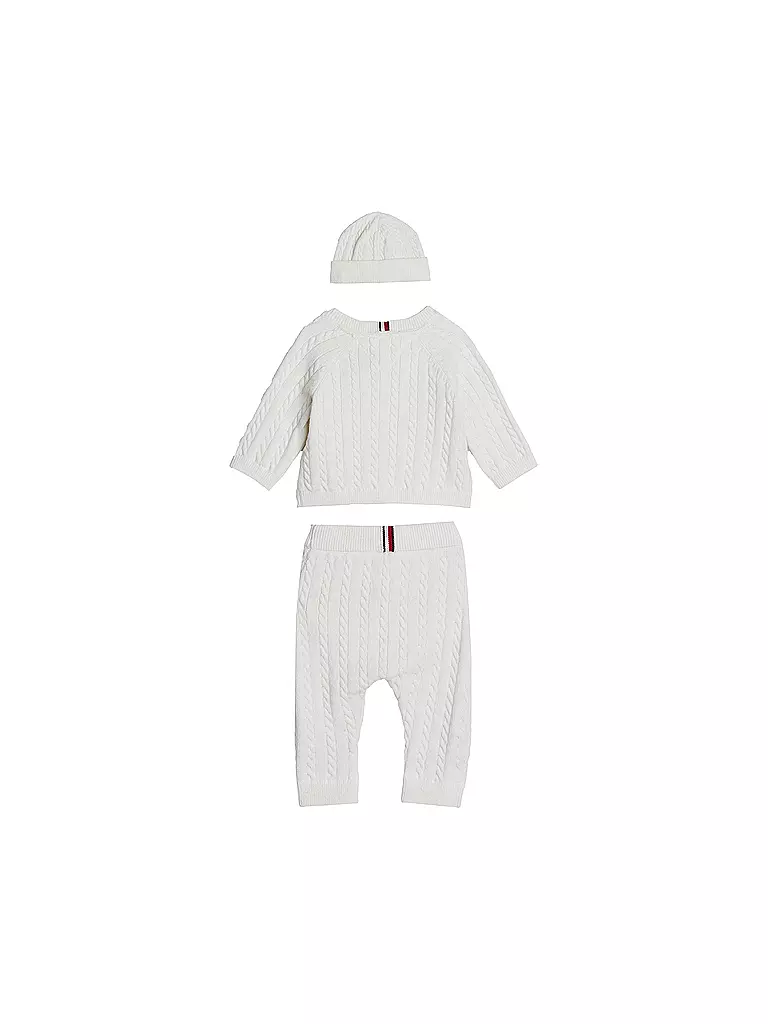 TOMMY HILFIGER Baby Set 3 tlg Strickjacke Mutze und Strickhose